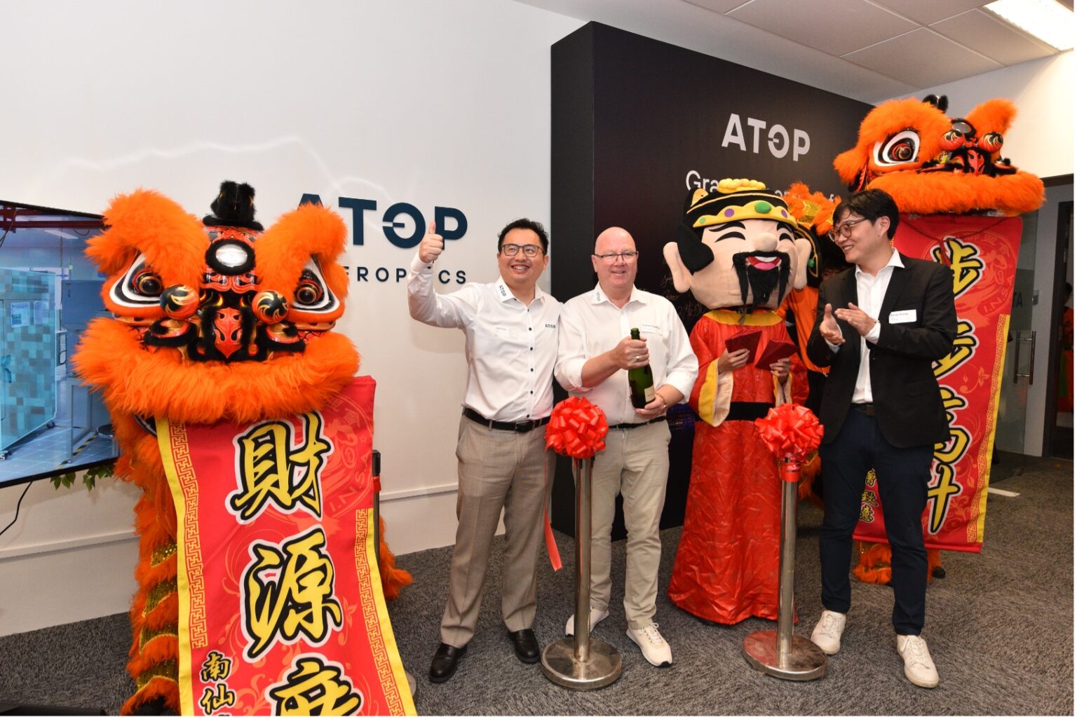 Ribbon Cutting by Jack Fan, CEO of ATOP Corporation, Carsten Tidselbak ...